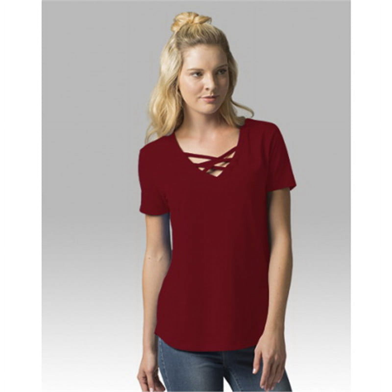Boxercraft Women's Cage Front T-Shirt 3XL Crimson - Walmart.com