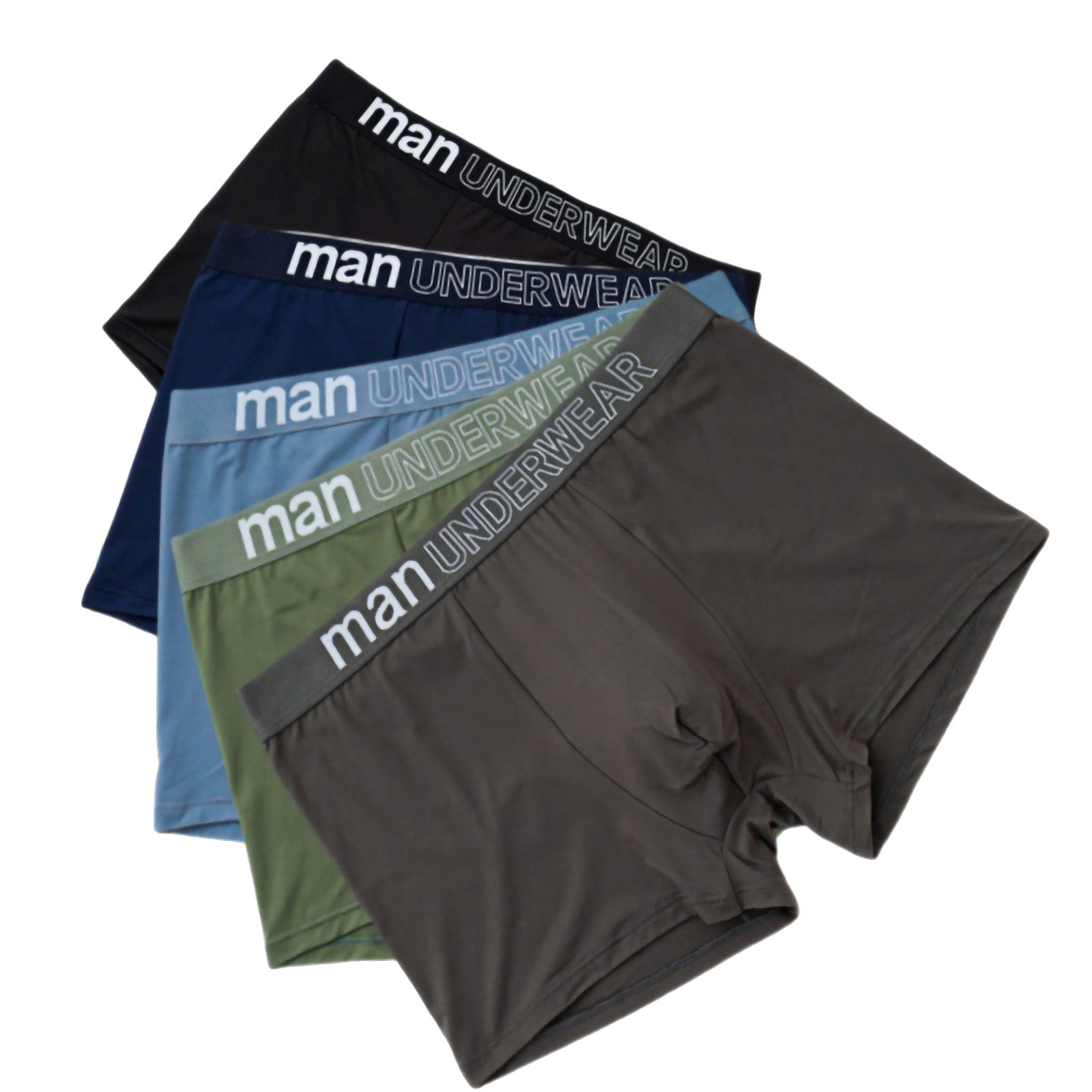 Boxers Briefs for Men 3-Pack Big and Tall Solid Color Stretch Comfy ...