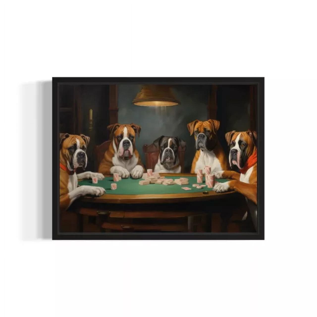 Boxers Dogs Playing Cards Art Print Wall Art Painting Artwork Painting ...