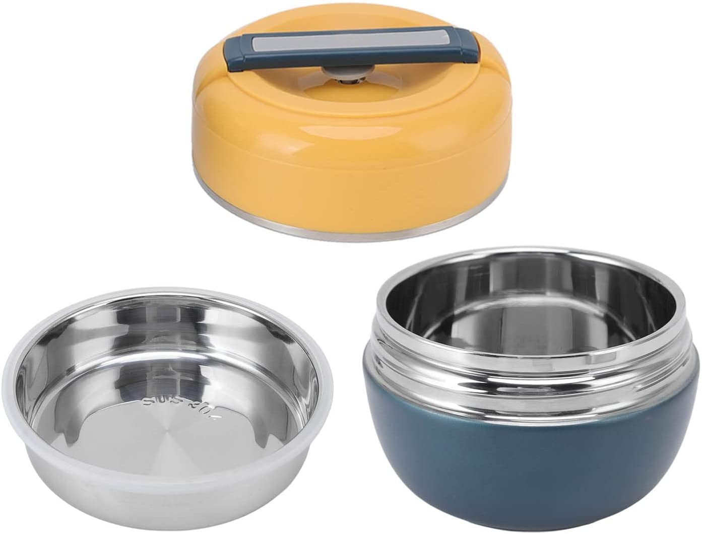 Boxes, 0.8L Stainless Steel Thermal Lunch Box 2 Layer Insulated Lunch ...