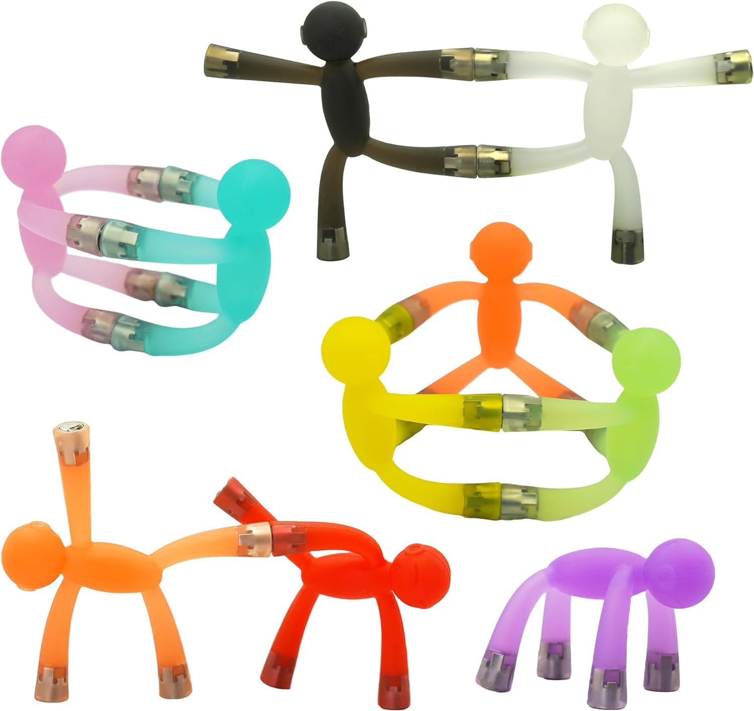 Boxgear 10 Pcs Mini Man Magnetic Toy, Translucent Novelty Toys, Rubber ...