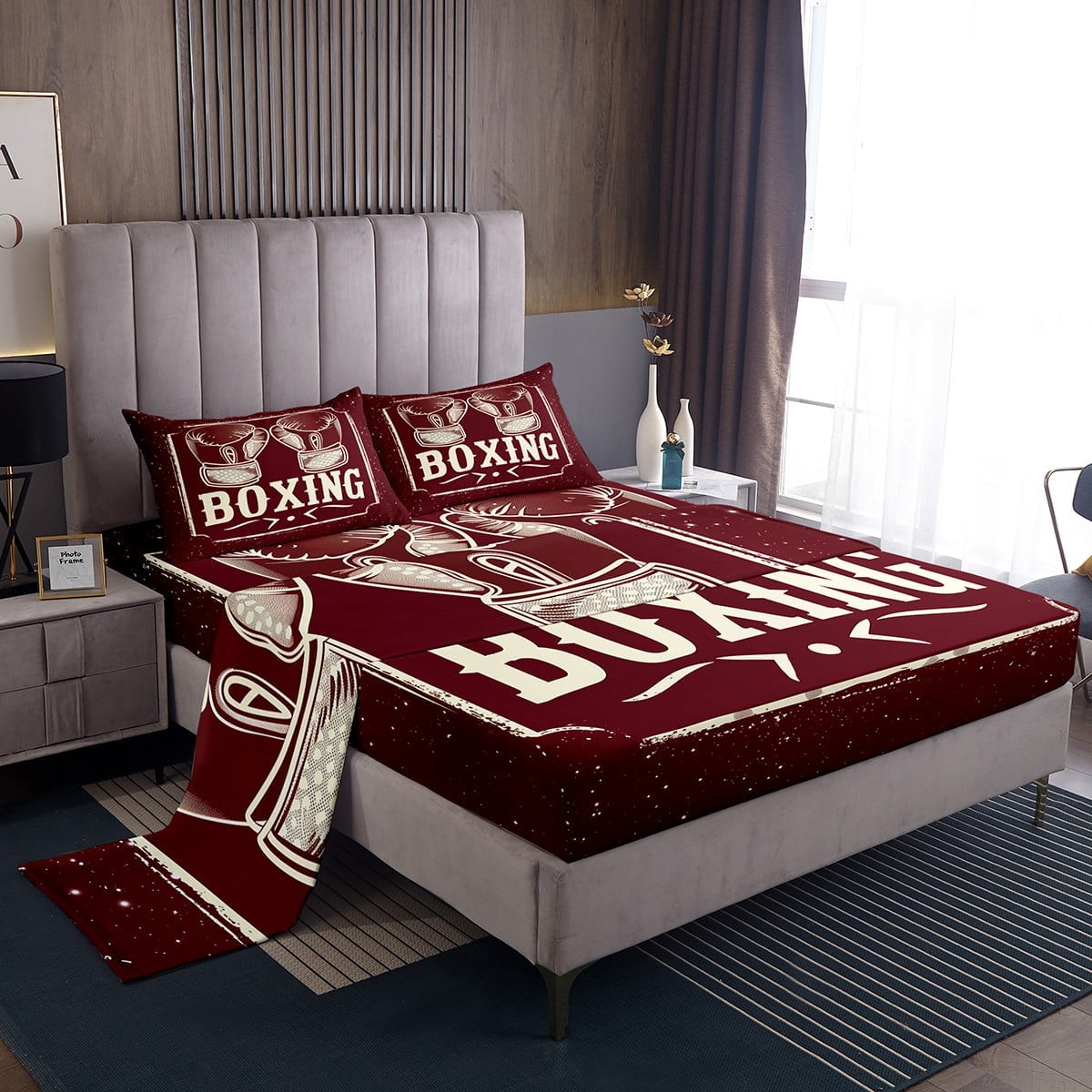 Boxing Bed Sheets Set Boxing Gloves Sheet Set Full,Fighting Competition ...