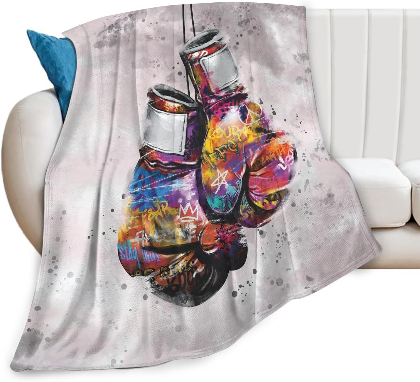 Boxing Blanket Gifts for Boys Men Soft Warm Plush Banksy Graffiti ...