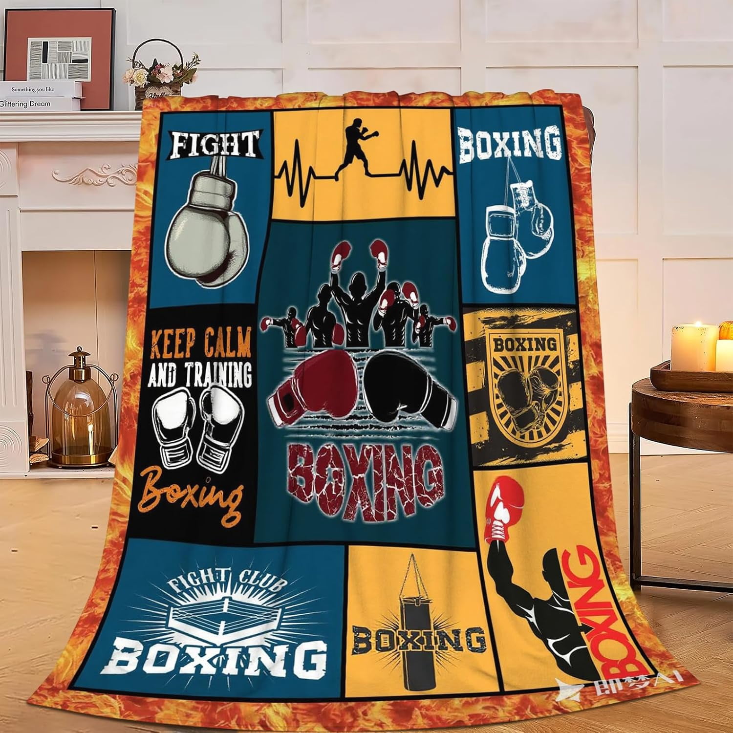 Boxing Blanket Super Soft Warm Boxing Sports Blanket Gift for Men Women ...