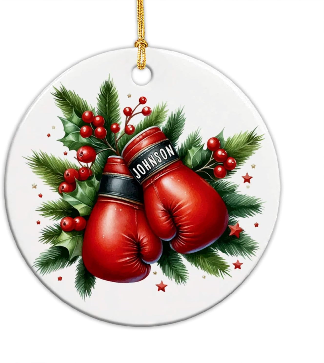 Boxing Ceramic Christmas Ornament, Personalized Boxer Christmas ...