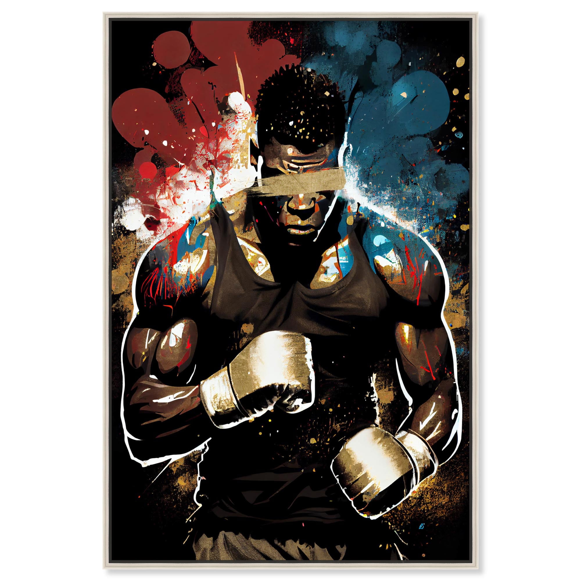 Boxing Champ Canvas Boxing Poster Art by Art Remedy, Silver Frame, 16 ...