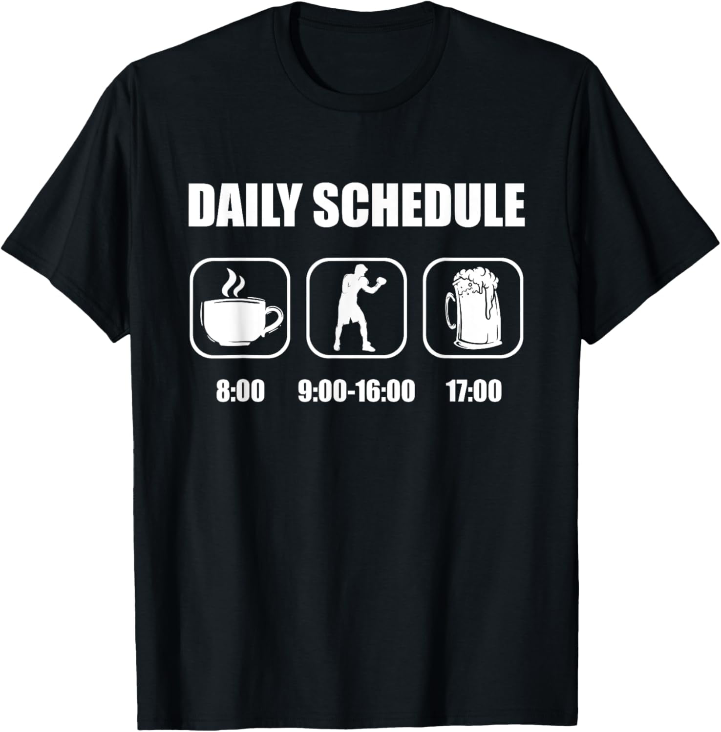 Boxing Combat Sports Sparring Gloves - Daily Schedule Boxer T-Shirt ...