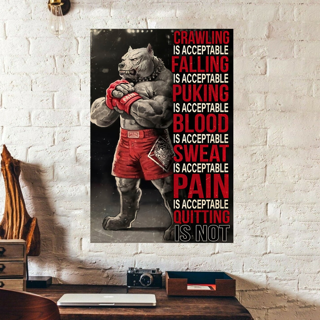 Boxing Crawling Poster Boxer Poster Gift for boxer dad boxer mom 16 x ...