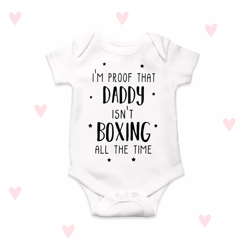 Boxing Daddy Baby Grow Sports Boxer Gifts Baby Shower Boys Girls Cute ...