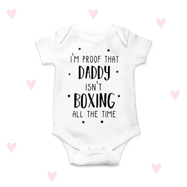 Boxing Daddy Baby Grow Sports Boxer Gifts Baby Shower Boys Girls Cute ...