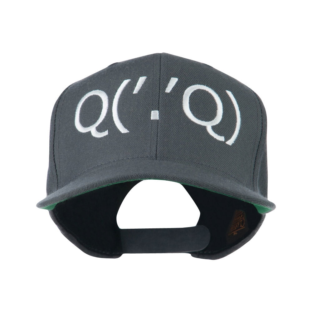 Boxing Face Emoticon Embroidered Snapback Cap - Grey OSFM - Walmart.com