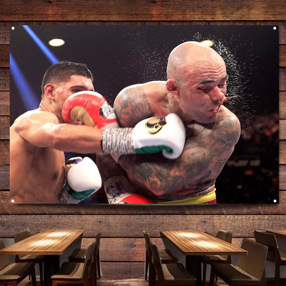 Boxing Fight Scene Canvas Painting Wall Hanging Flag - Decorative Wall ...