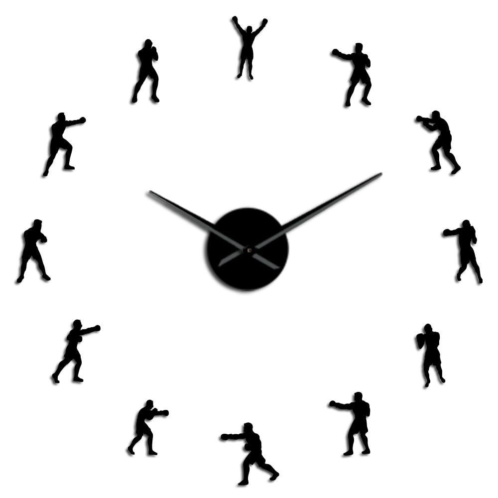 Boxing Fighting Frameless Wall Clock Stickers, DIY Modern Decorative ...