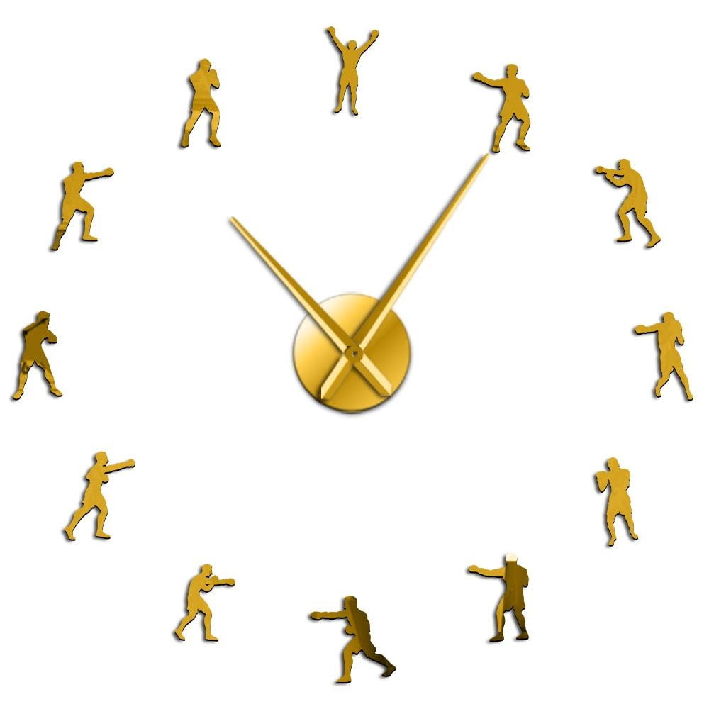 Boxing Fighting Frameless Wall Clock Stickers, DIY Modern Decorative ...