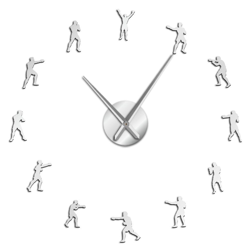 Boxing Fighting Frameless Wall Clock Stickers, DIY Modern Decorative ...