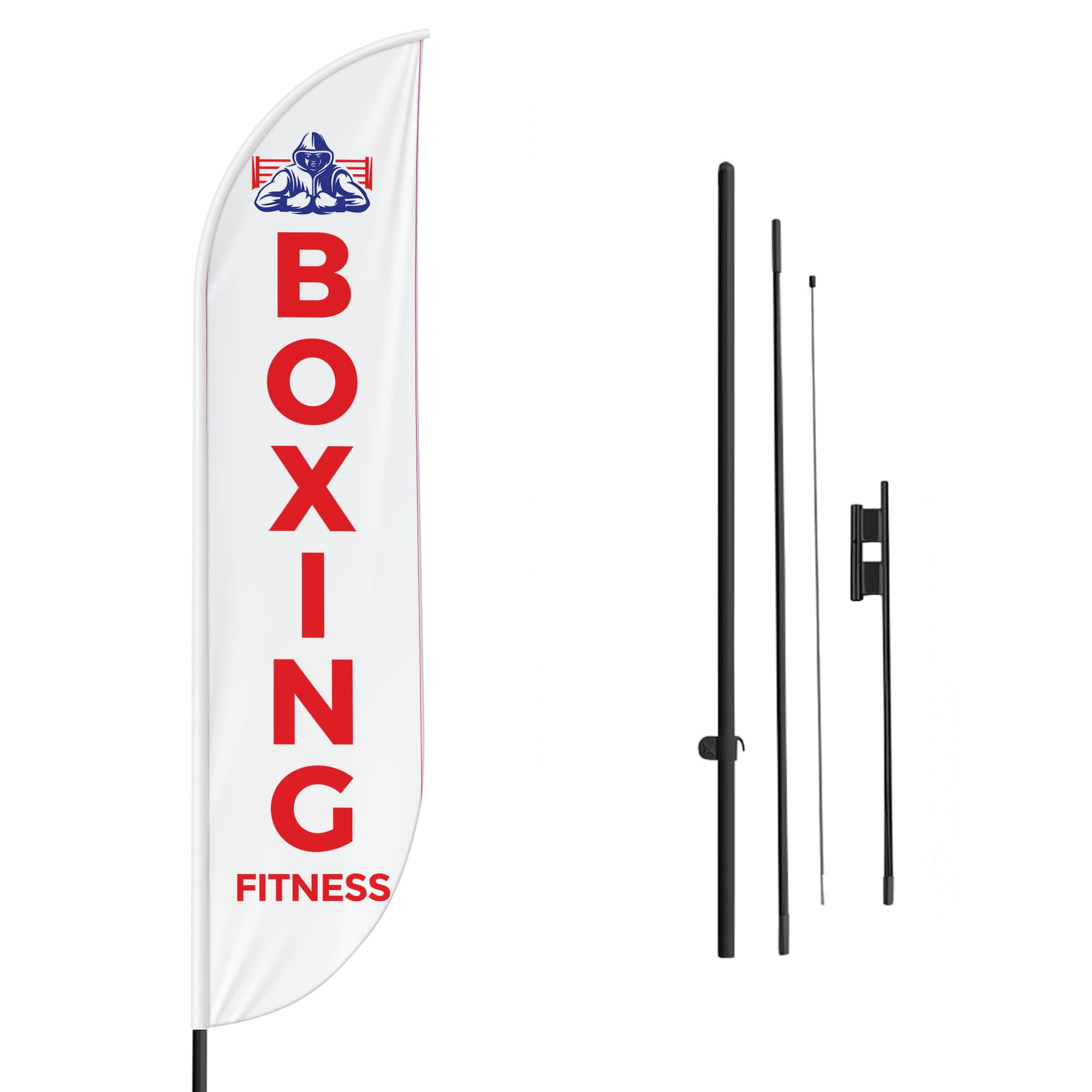 Boxing Fitness Sign feather flag Pole Kit for Outdoor by Mavis Printing ...