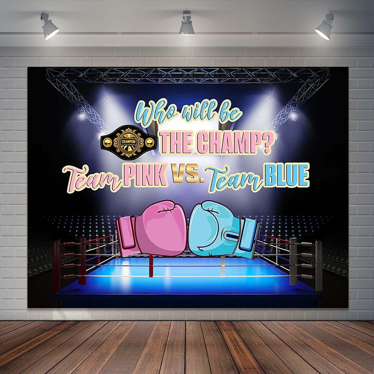 Boxing Gender Reveal Backdrop Pink or Blue Boxer Theme Gender Reveal ...