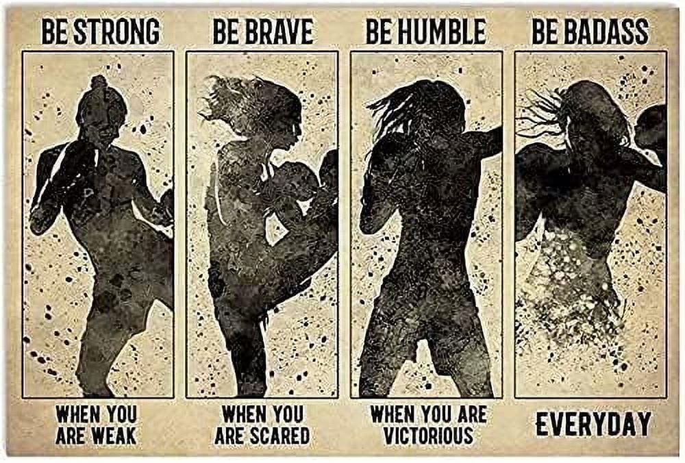 Boxing Girl Aluminum Metal Tin Sign,Be Badass Everyday,Metal Wall Panel ...