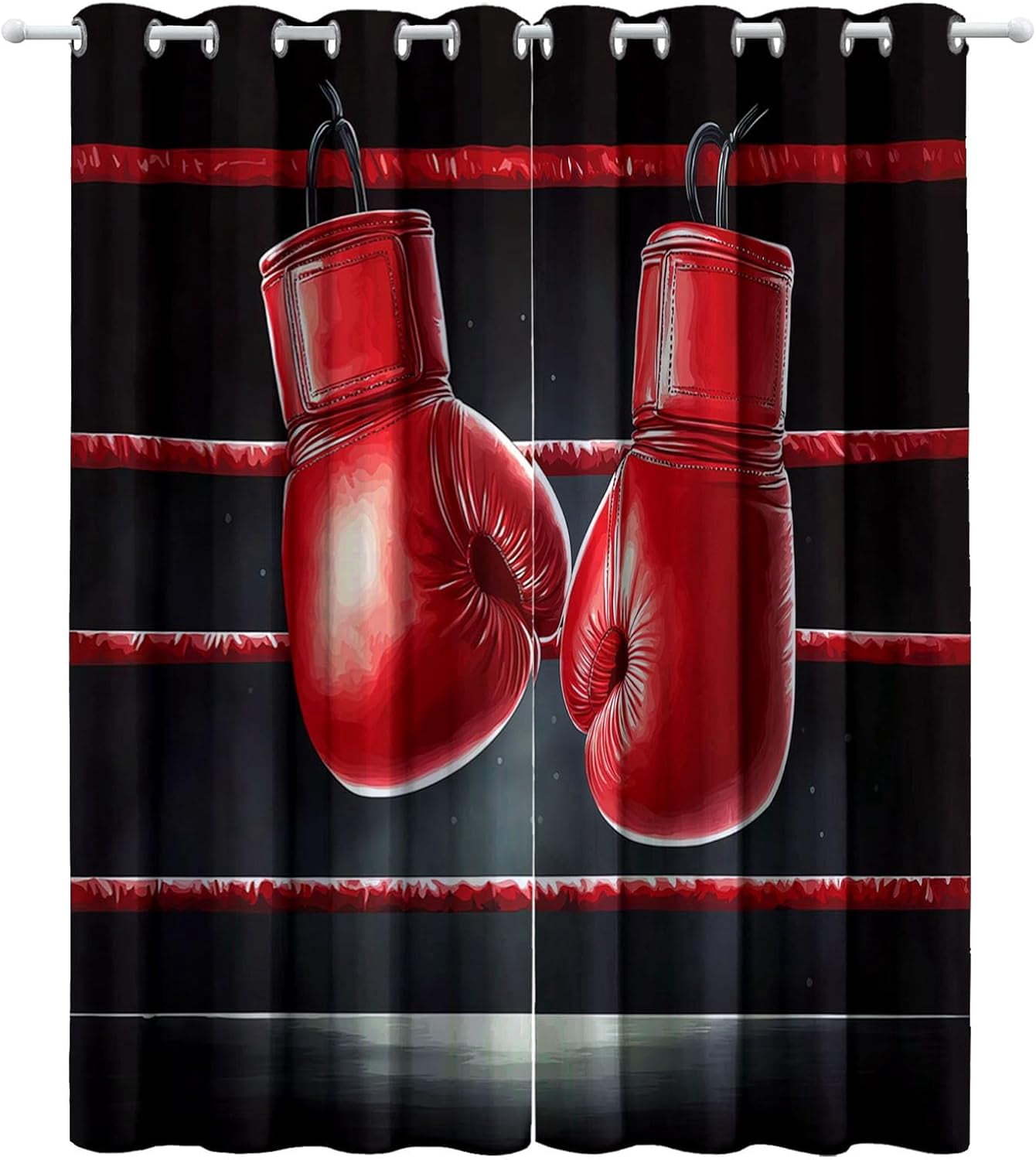 Boxing Glove Blackout Curtains, Cartoon Sports Theme Window Drapes for ...