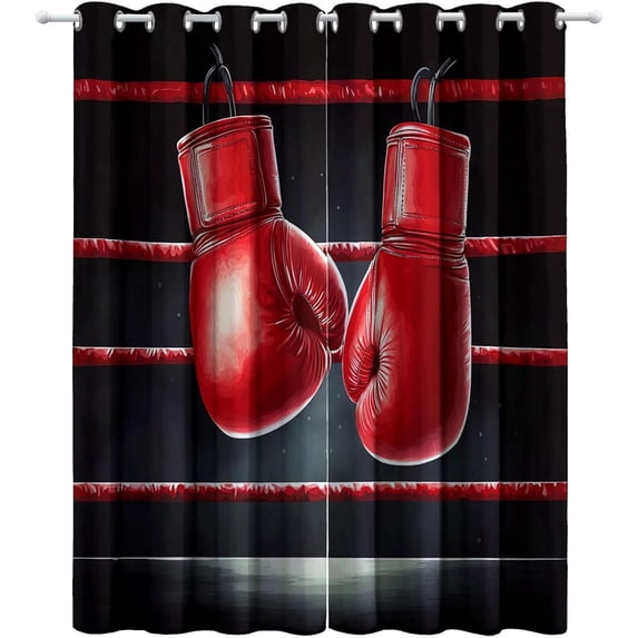 Boxing Glove Blackout Curtains, Cartoon Sports Theme Window Drapes for ...