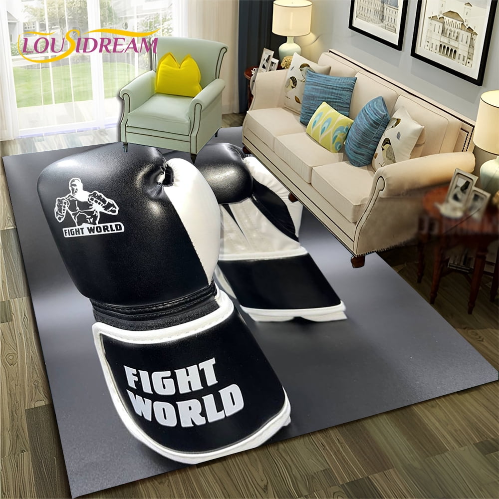 Boxing Gloves 3D Boxer Fight HD Carpet Rug for Home Living Room Bedroom ...