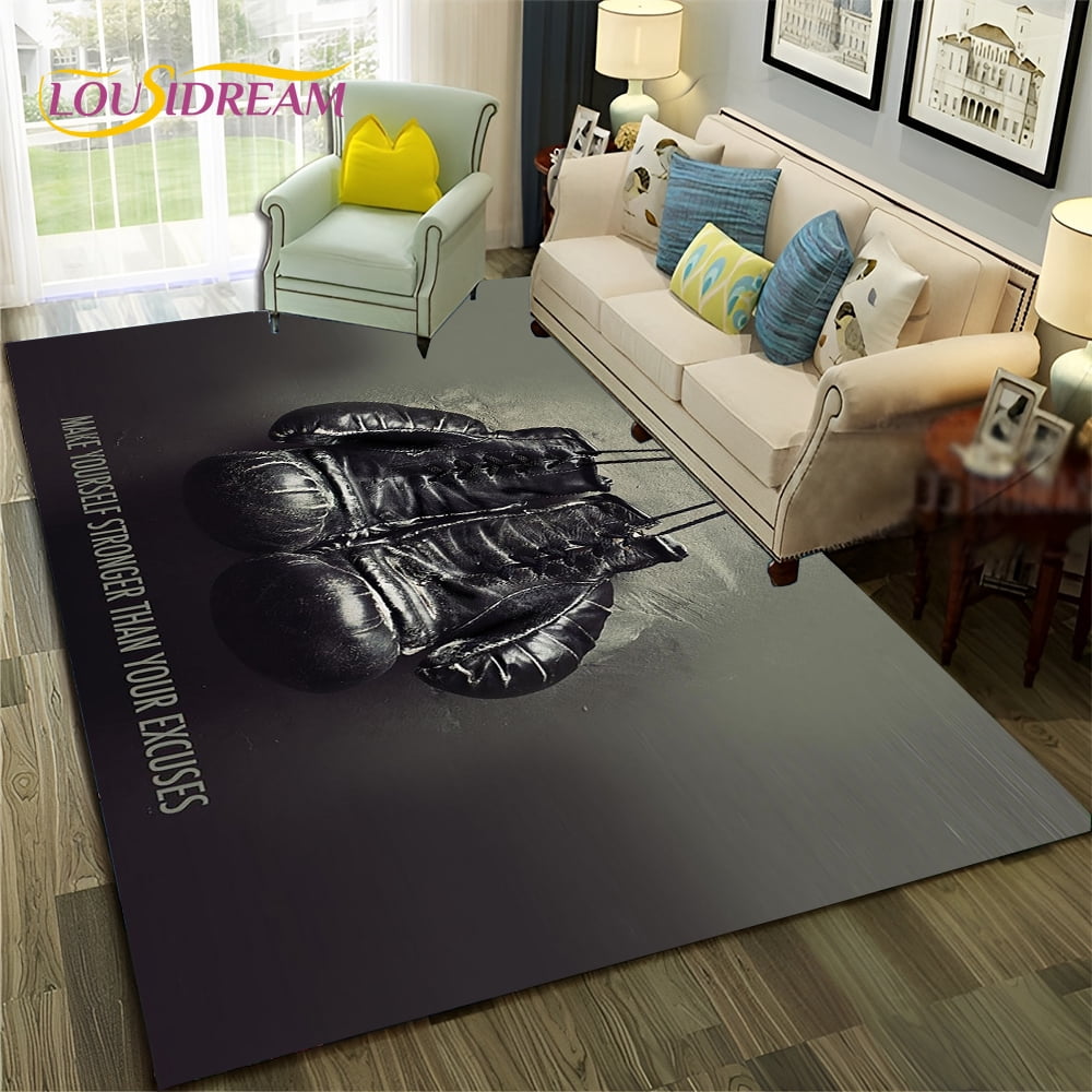 Boxing Gloves 3D Boxer Fight HD Carpet Rug for Home Living Room Bedroom ...