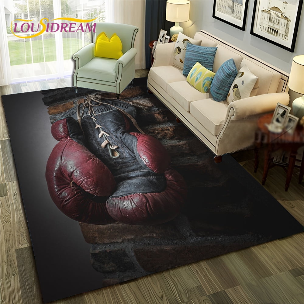 Boxing Gloves 3D Boxer Fight HD Carpet Rug for Home Living Room Bedroom ...