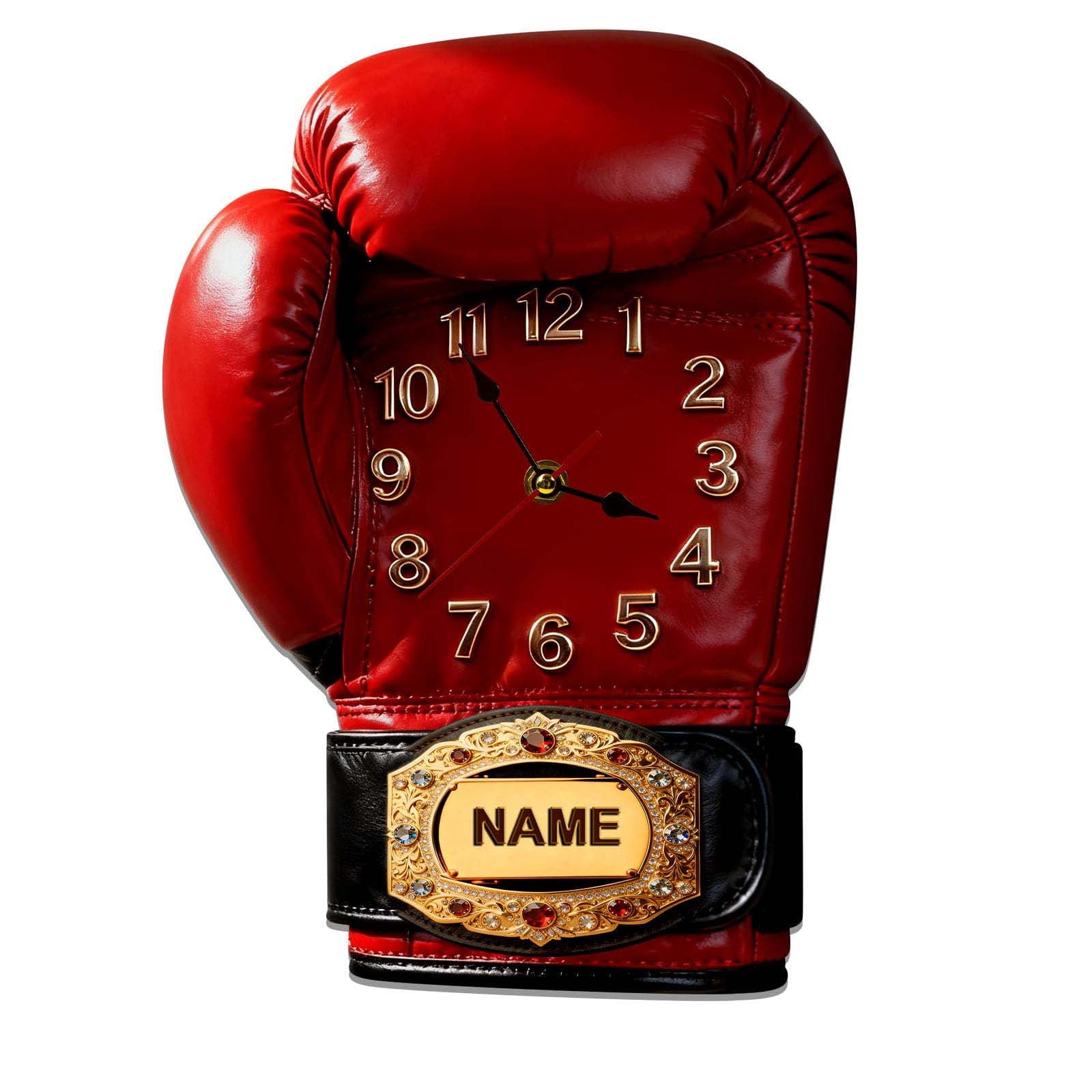 Boxing Gloves Clock Name Belt 2D Acrylic Flat Printing Decoration ...