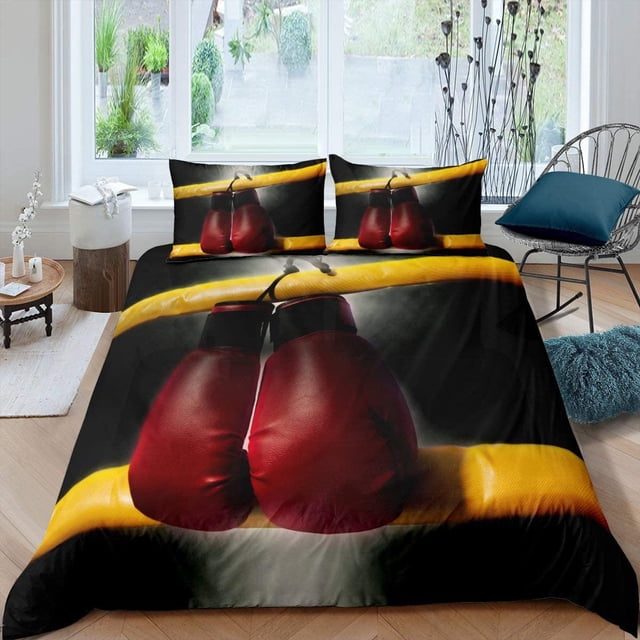Boxing Gloves Duvet Cover Set King Full Size Polyester Comforter Cover ...