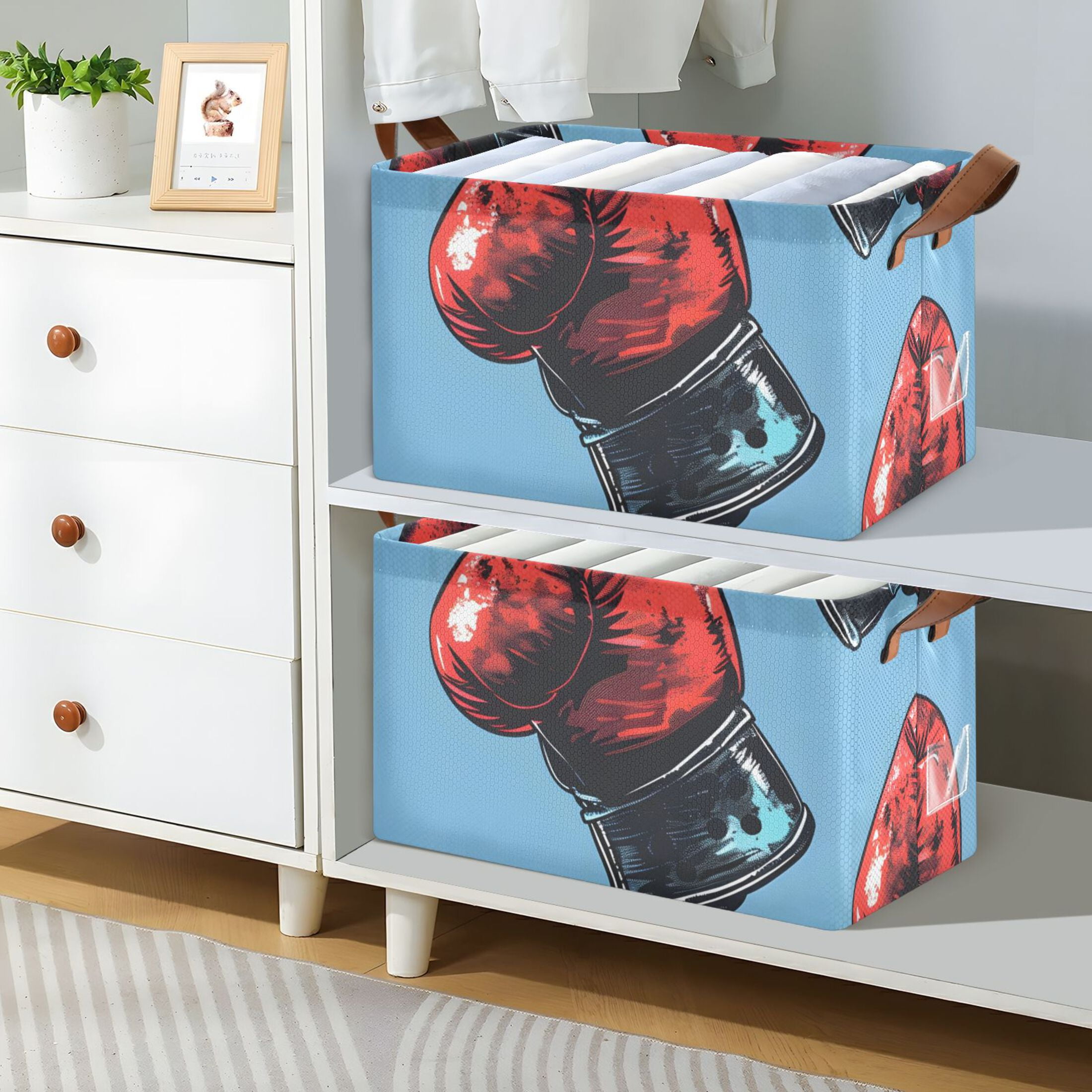 Boxing Gloves Foldable Storage Large Fabric Storage Baskets Organizer ...