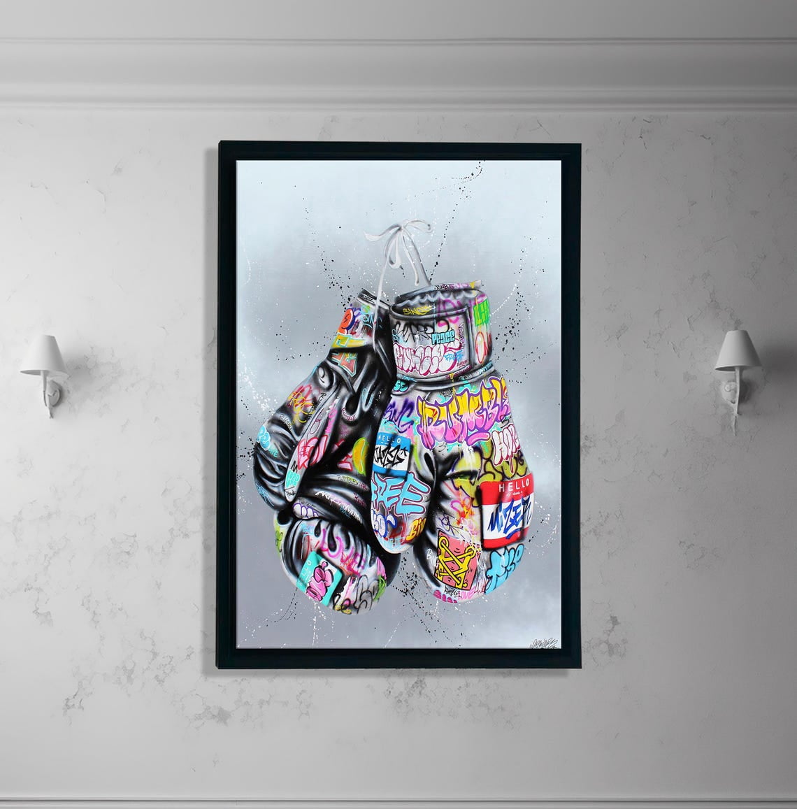 Boxing Gloves Graffiti Wall Art, Boxing Gloves Poster, Graffiti Urban ...