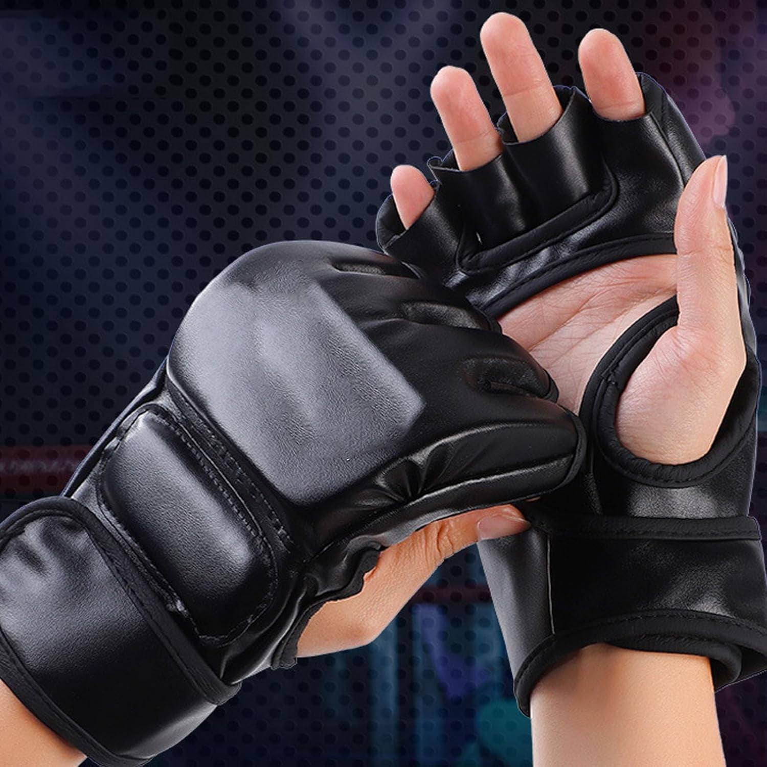 Boxing Gloves, Half Finger Open Palm Boxing Gloves Resist Strikes ...
