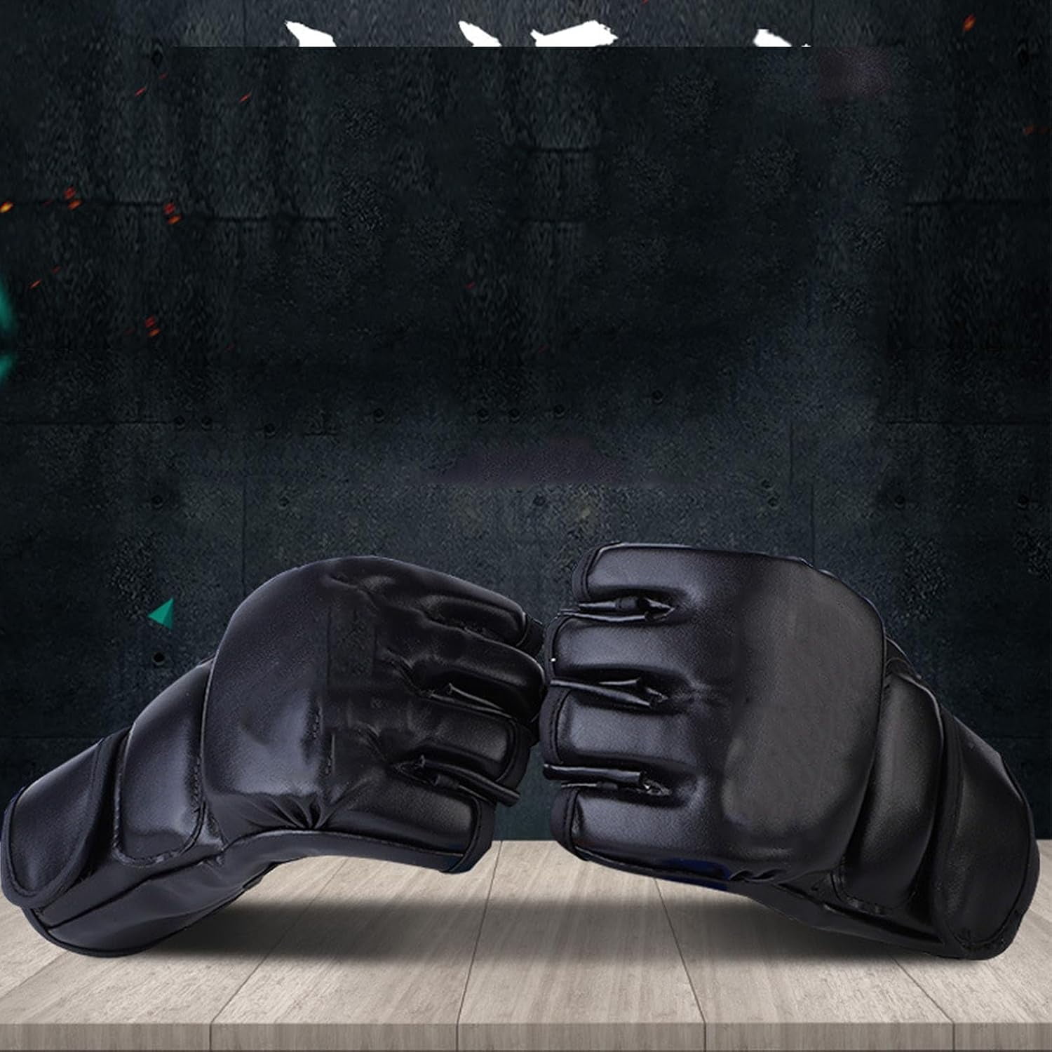 Boxing Gloves, Half Finger Open Palm Boxing Gloves Resist Strikes ...