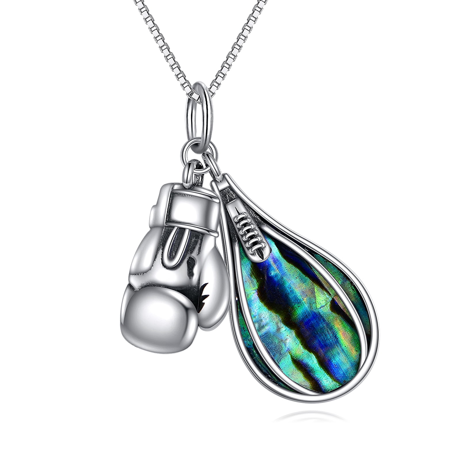 Boxing Gloves Necklace Sterling Silver Fitness Boxing Gloving Pendant ...