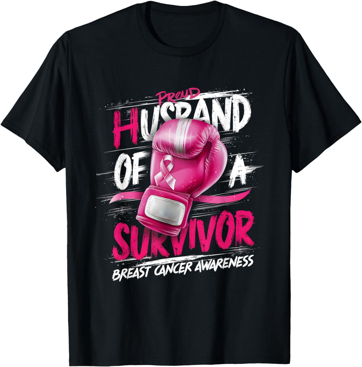 Boxing Gloves Proud Husband Of a Survivor Breast Cancer T-Shirt ...