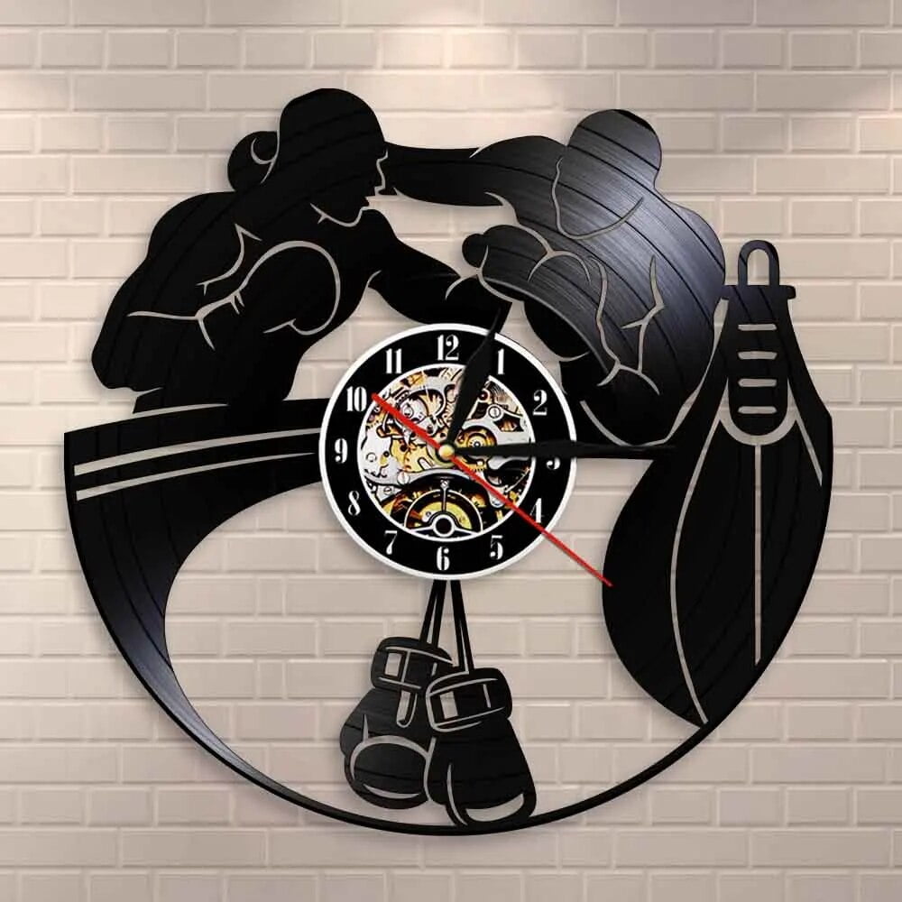 Boxing Gloves Punching Bag Infighters Vinyl Wall Clock,Vinyl Record ...
