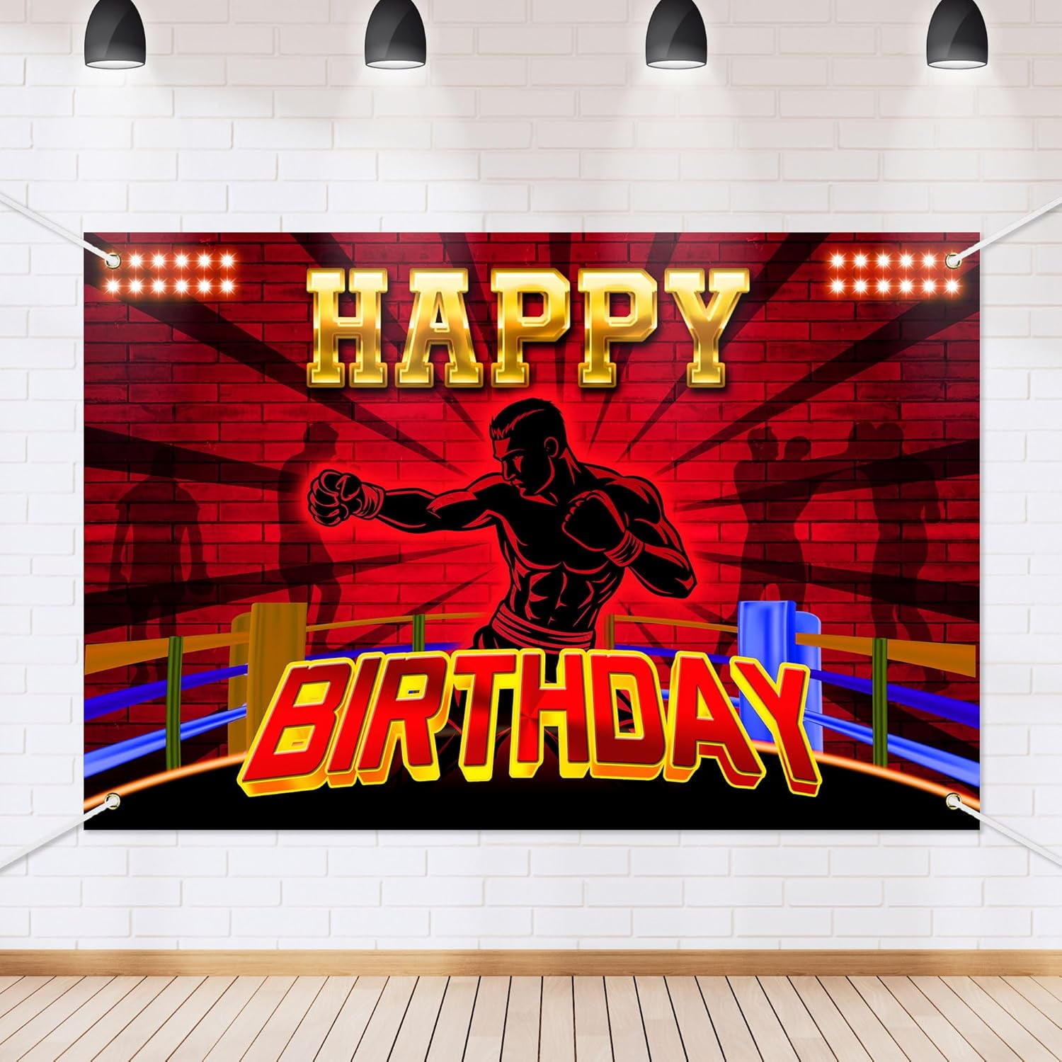 Boxing Happy Birthday Backdrop Banner Boxing Ring Competition Boxing ...