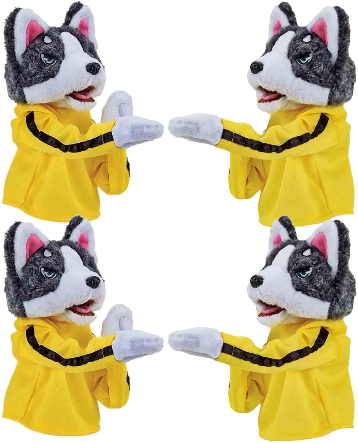 Boxing Husky Dog Hand Puppet 1-Pair, Husky Boxing Toy Kung Fu Animal ...