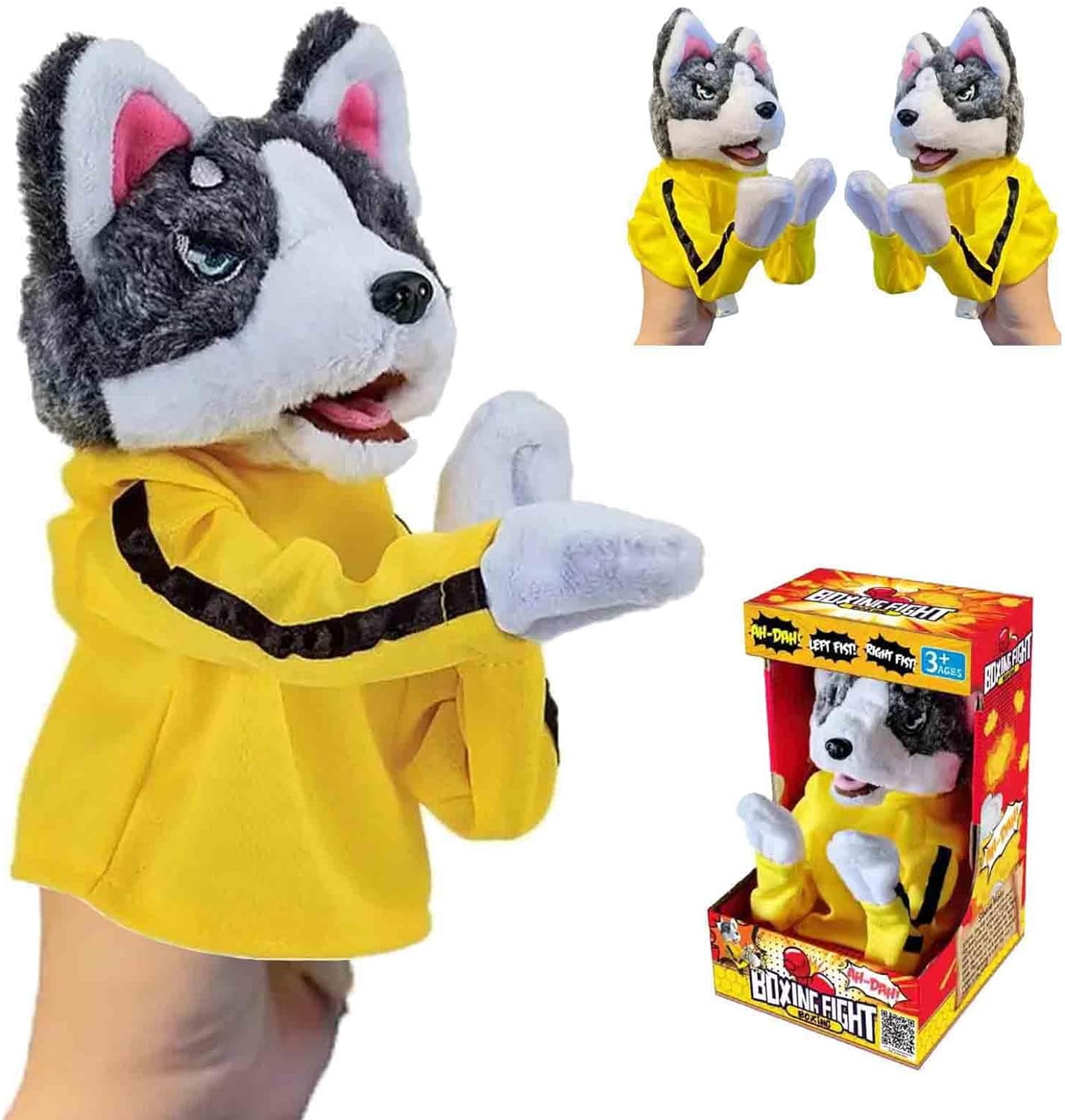 Boxing Husky Dog Hand Puppet, Husky Boxing Toy Kung Fu Animal Toy Husky ...