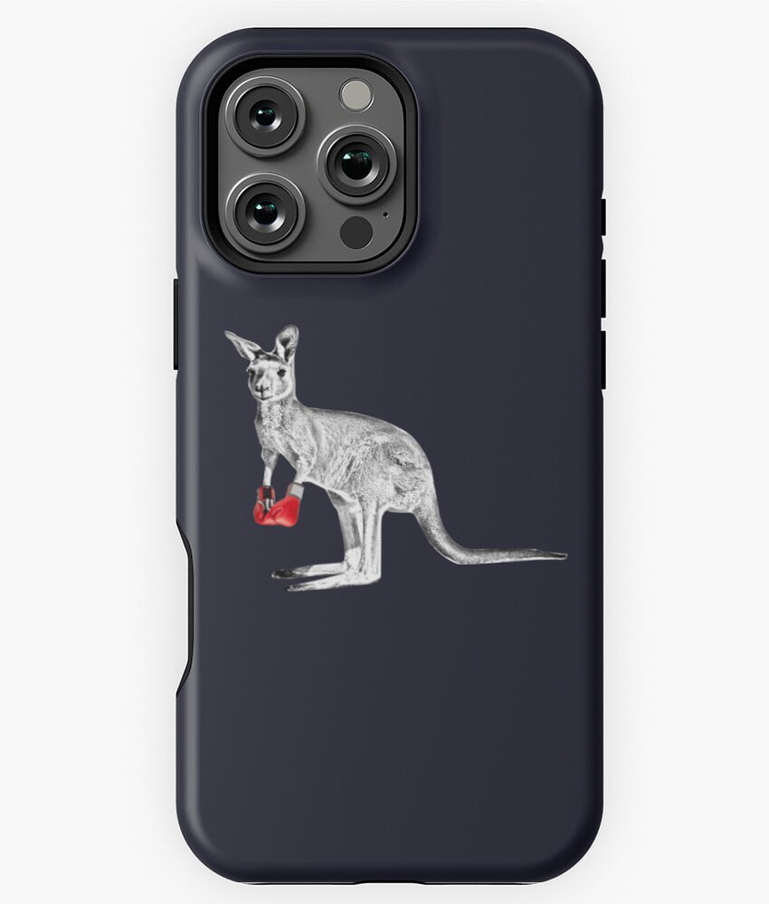 Boxing Kangaroo Funny Australian Phone Case for iPhone 16 15 14 13 12 ...