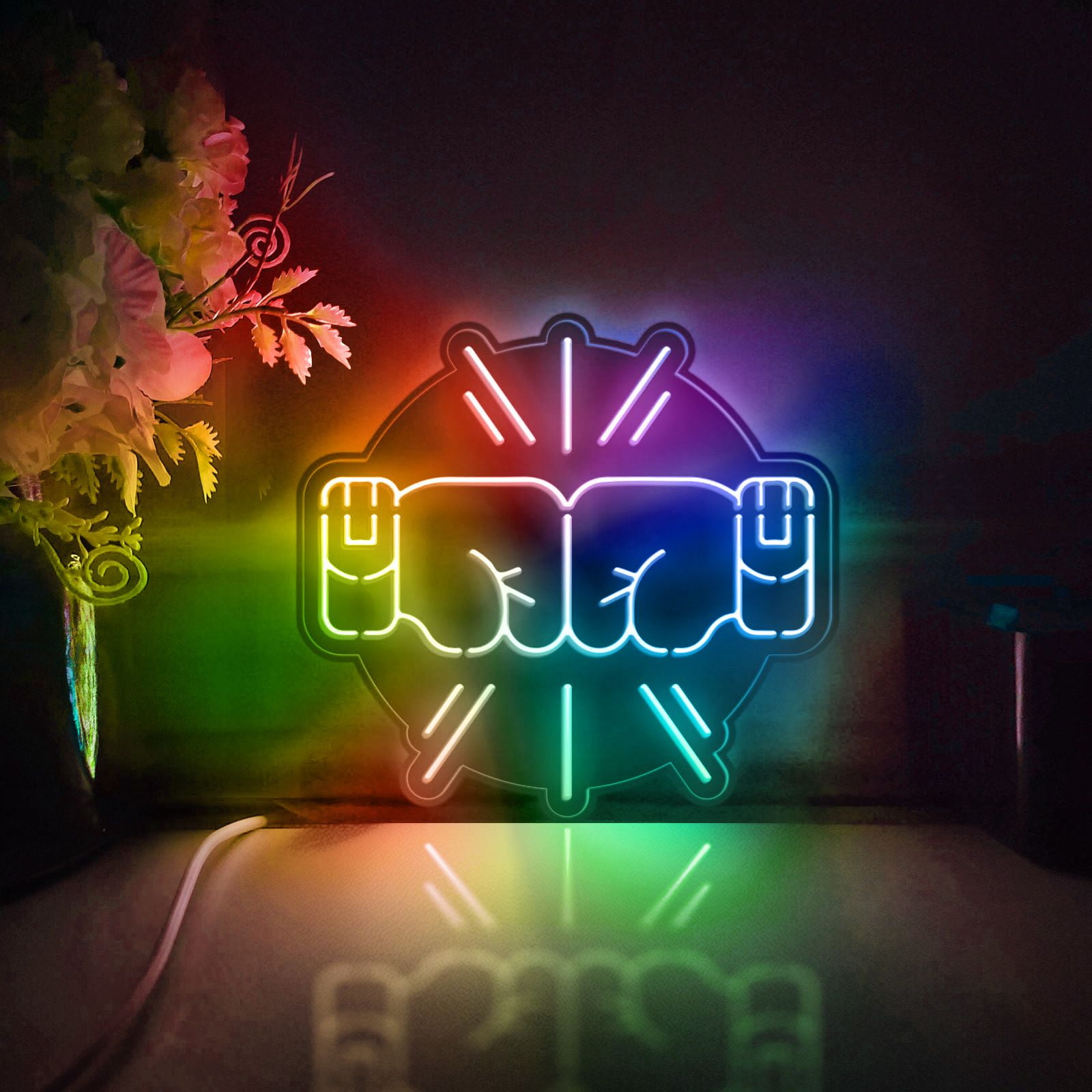 Boxing Led Light Box, Dimmable Neon-Like Light Signs USB Power for Wall ...