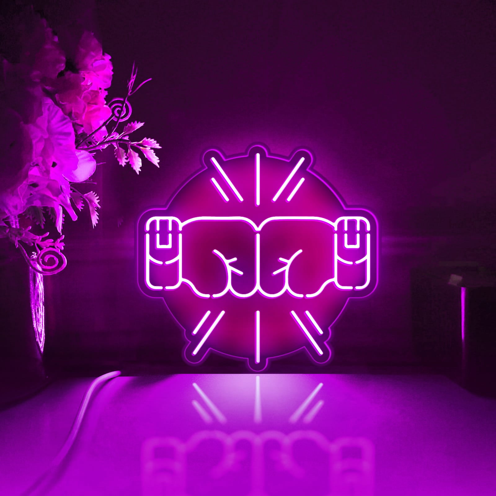 Boxing Led Light Box, Dimmable Neon-Like Light Signs USB Power for Wall ...