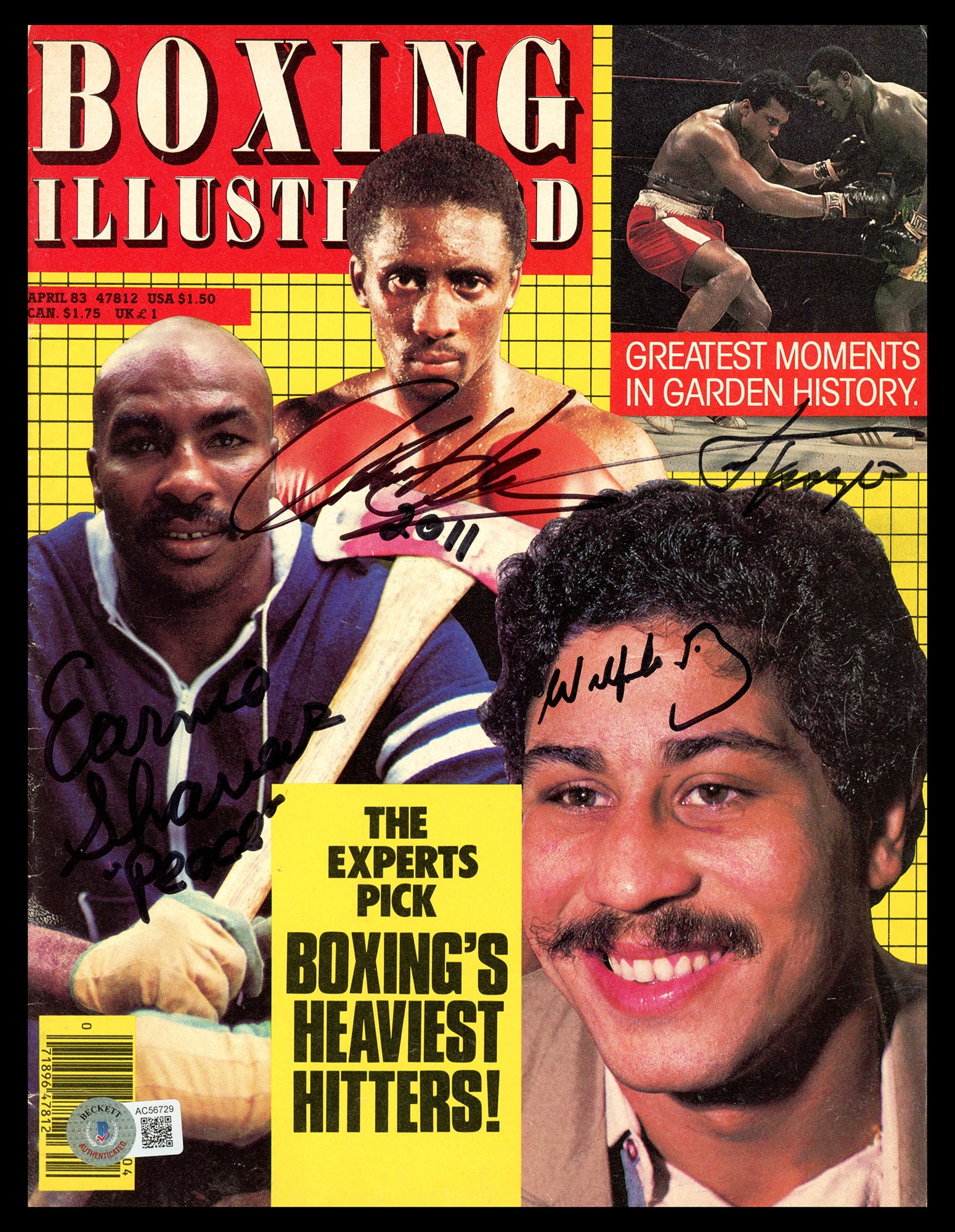 Boxing Legends Autographed Boxing Illustrated Magazine With 4 ...