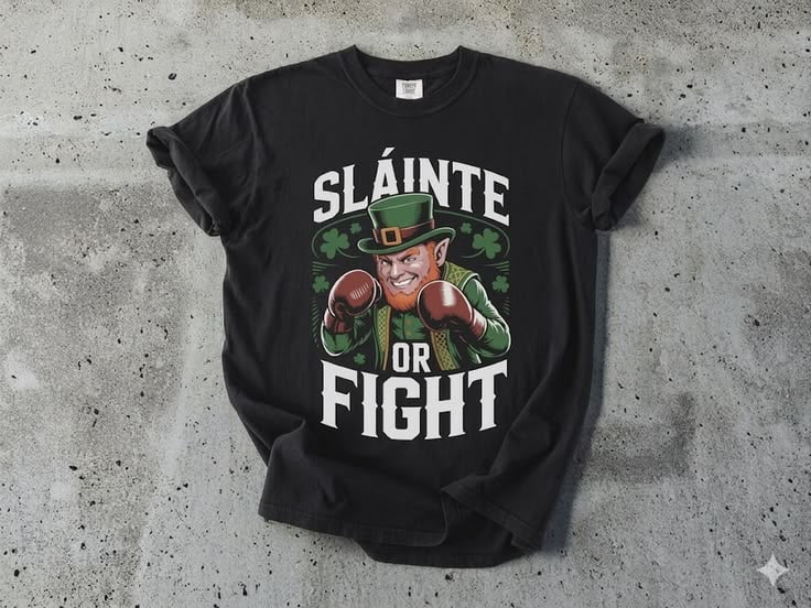 Boxing Leprechaun Slainte or Fight St Patricks Day Irish Shamrock ...