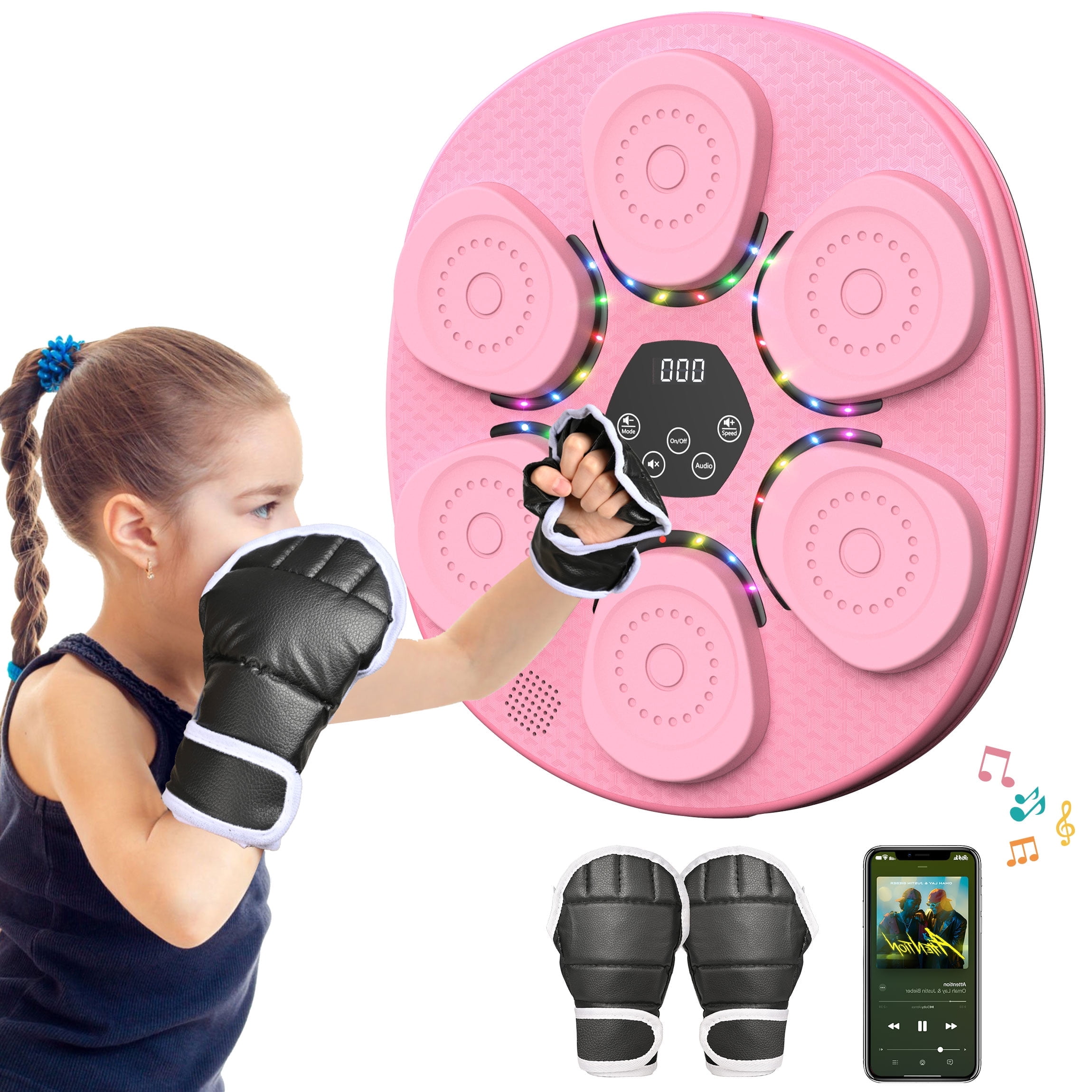 Boxing Machine with Gloves, Bluetooth Boxing Equipment for Kids ...