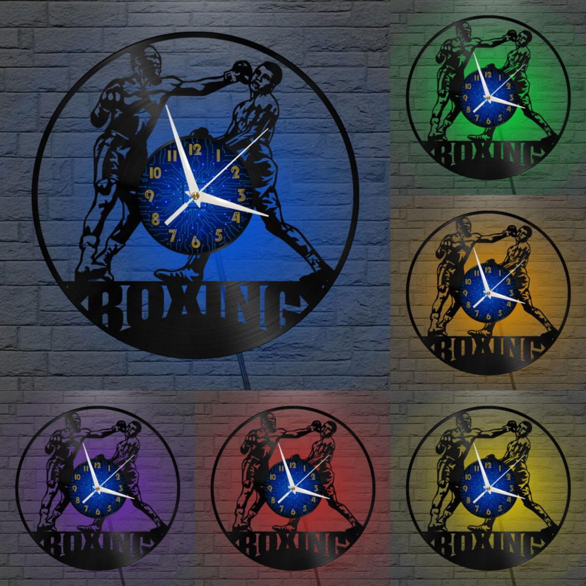 Boxing Match 3 12 Inch Vinyl Record Wall Clock - Silent, Creative, and ...