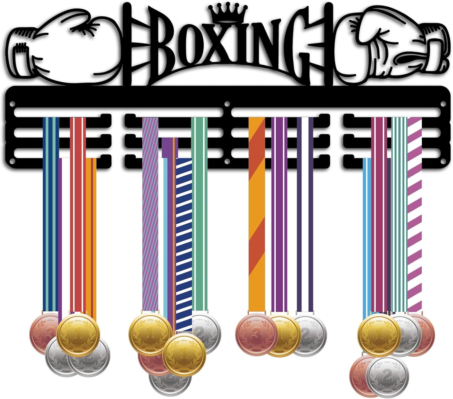 Boxing Medal Holder Display Hanger Medal Wall Mount Frame Shelf Sports ...