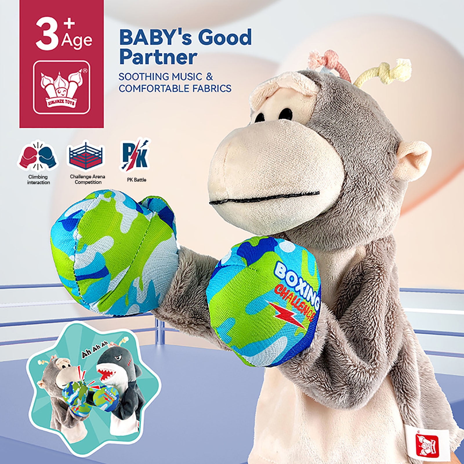 Boxing Monkey Hand Toy, Telescopic Interactive Doll, Squeaking Sound ...