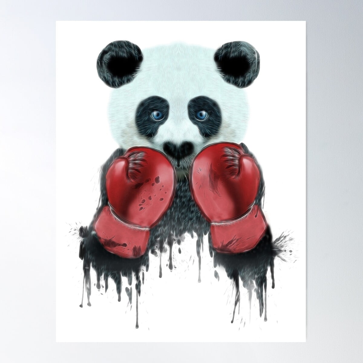Boxing Panda Poster Wall Art, Modern Wall Decor For Living Room Bedroom ...