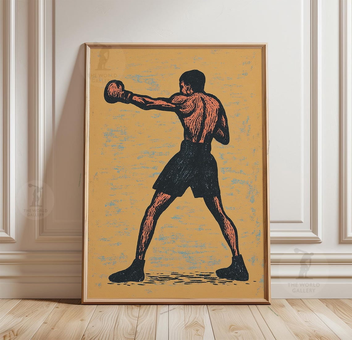 Boxing Poster Vintage Boxer Wall Art Punching Fighter Sports Decor ...